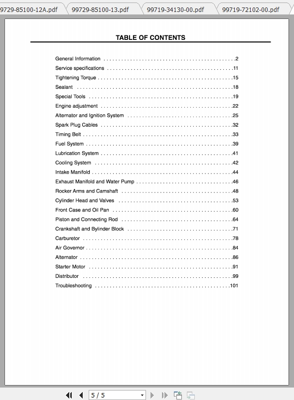 Caterpillar Lift Truck GP35 Service Manuals