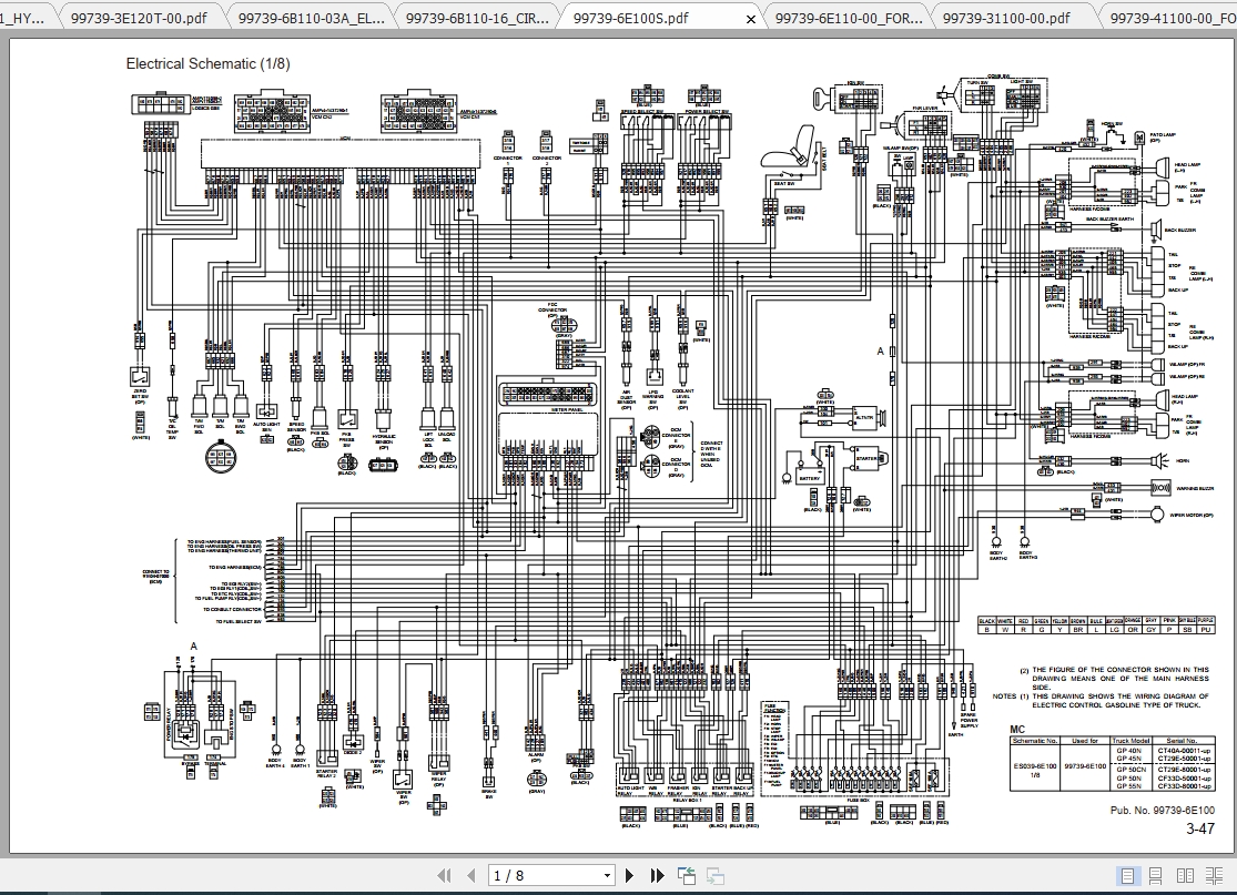 Caterpillar Lift Truck GP50CN Service Manuals