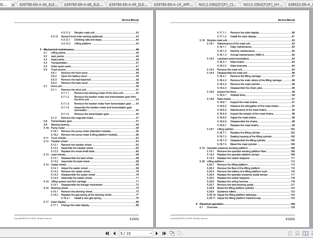 Caterpillar Lift Truck NO12N2FP Service Manuals