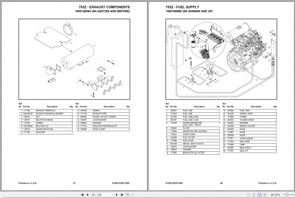 GEHL Compact Excavator 753Z Parts Manual_918075D