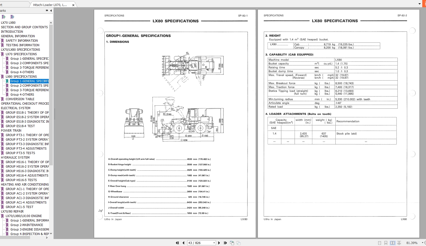 Hitachi Loader LX70, LX80 Service Manual_KM-111-00(YYY-FTT-H)