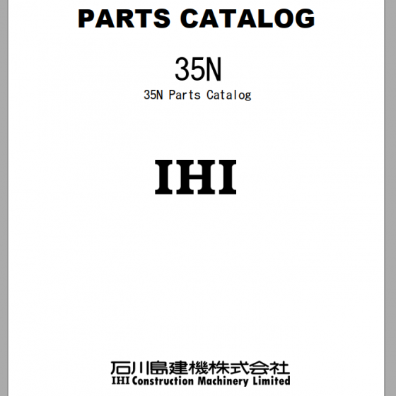 IHI Mini Excavator 85V4 Service Manual_EN