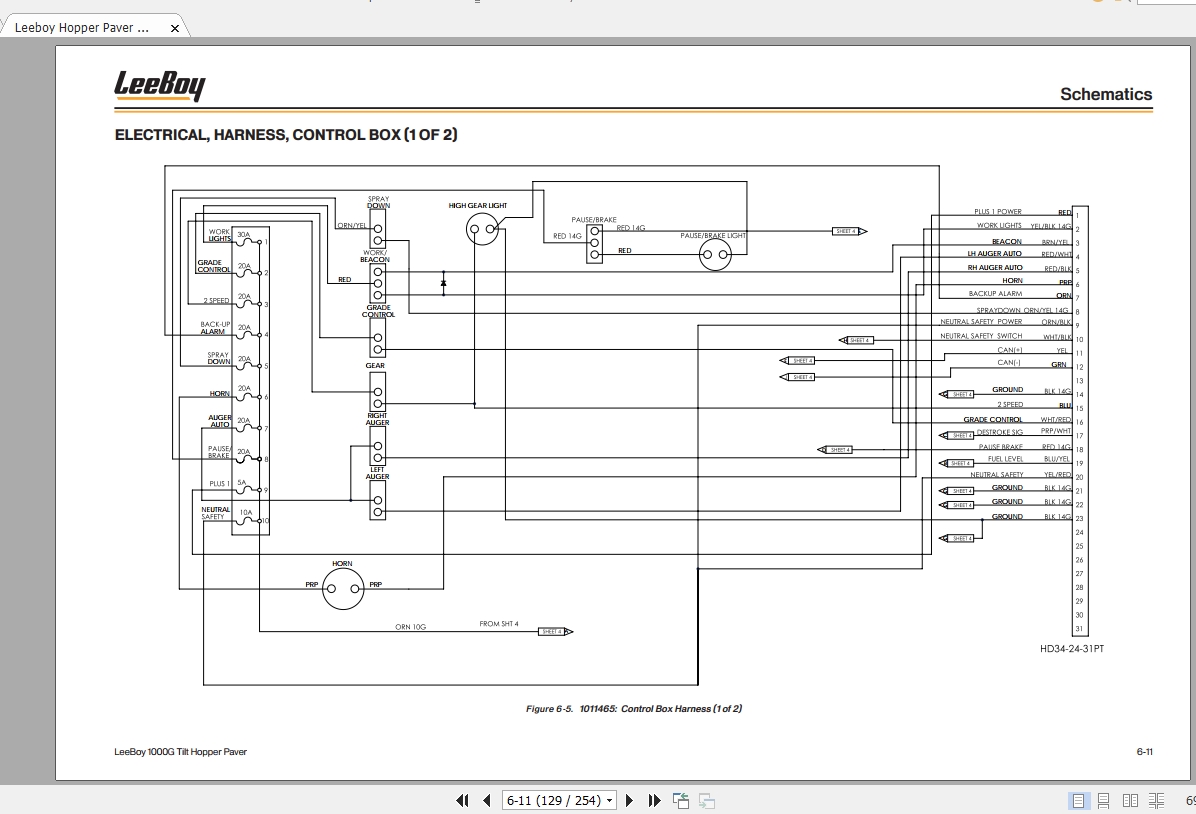 Leeboy Hopper Paver 1000G Tilt Operations, Service And Parts Manual
