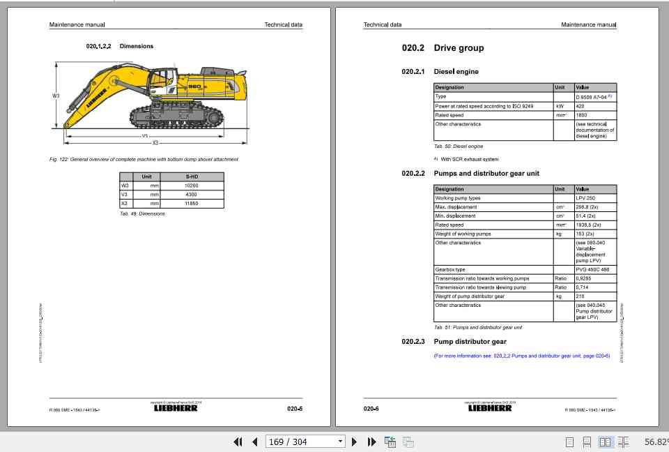 Liebherr Hydraulic Excavator R980 SME Maintenance Manual