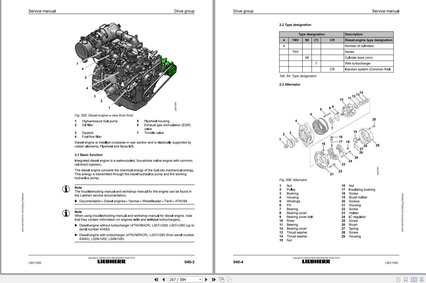 Liebherr Wheel Loader L507_1259 Service Manuals