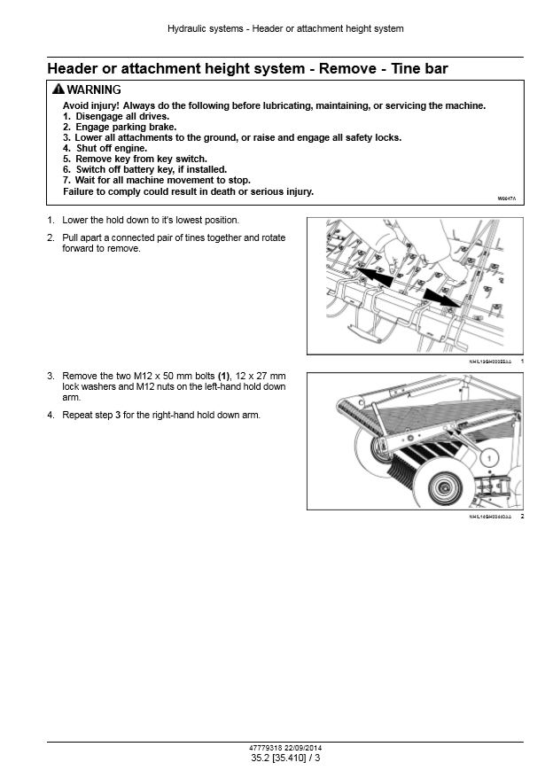 New Holland Pick-up Header 790CP Serrvice Manual_47779318