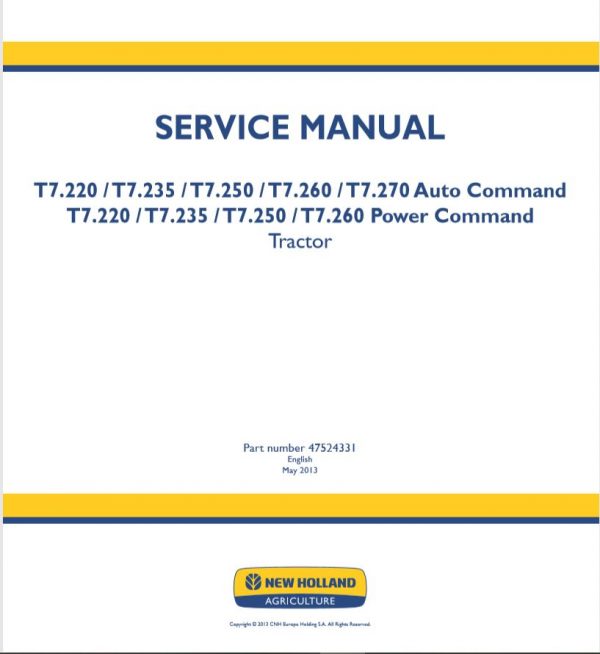 New Holland T7.220-T7.260 Power Command Service Manual_47524331
