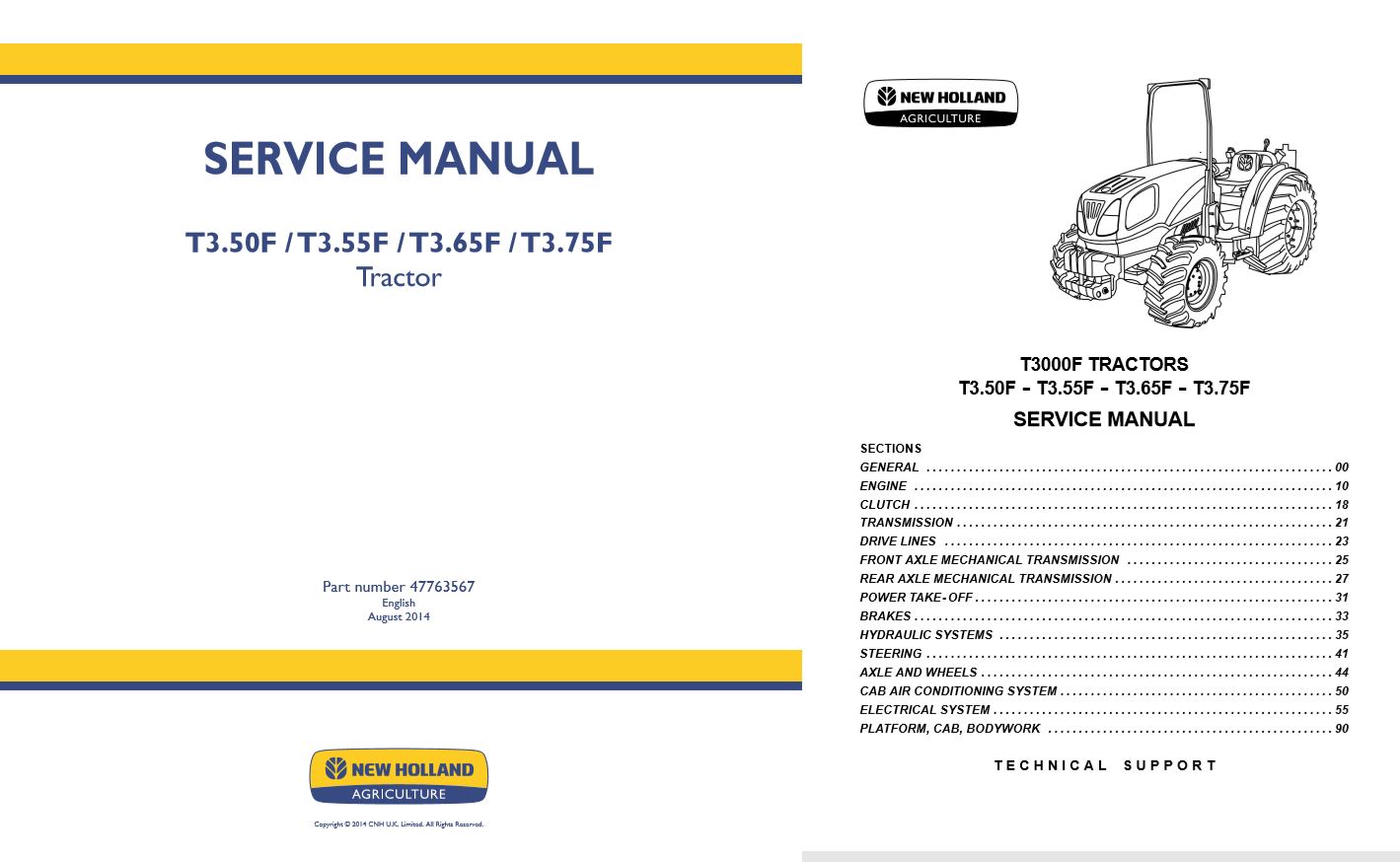 New Holland Tractor T3.50F-T3.75F Service Manual