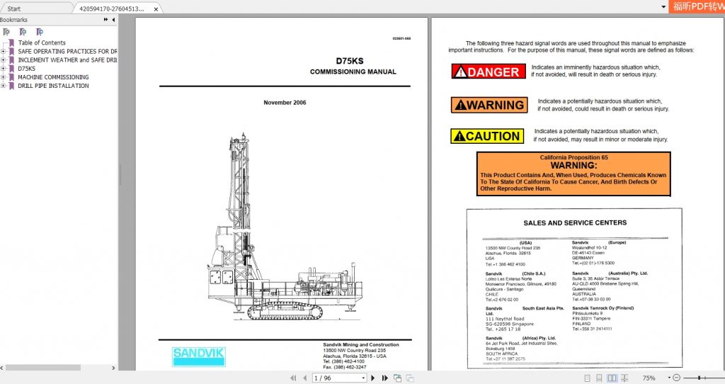 Sandvik Drill Rig D75KS Commissioning Manual Archives - Auto Repair ...