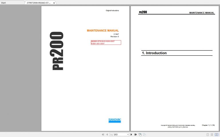 Sandvik Stacker-reclaimer PR200 Maintenance Manual Archives - Auto ...