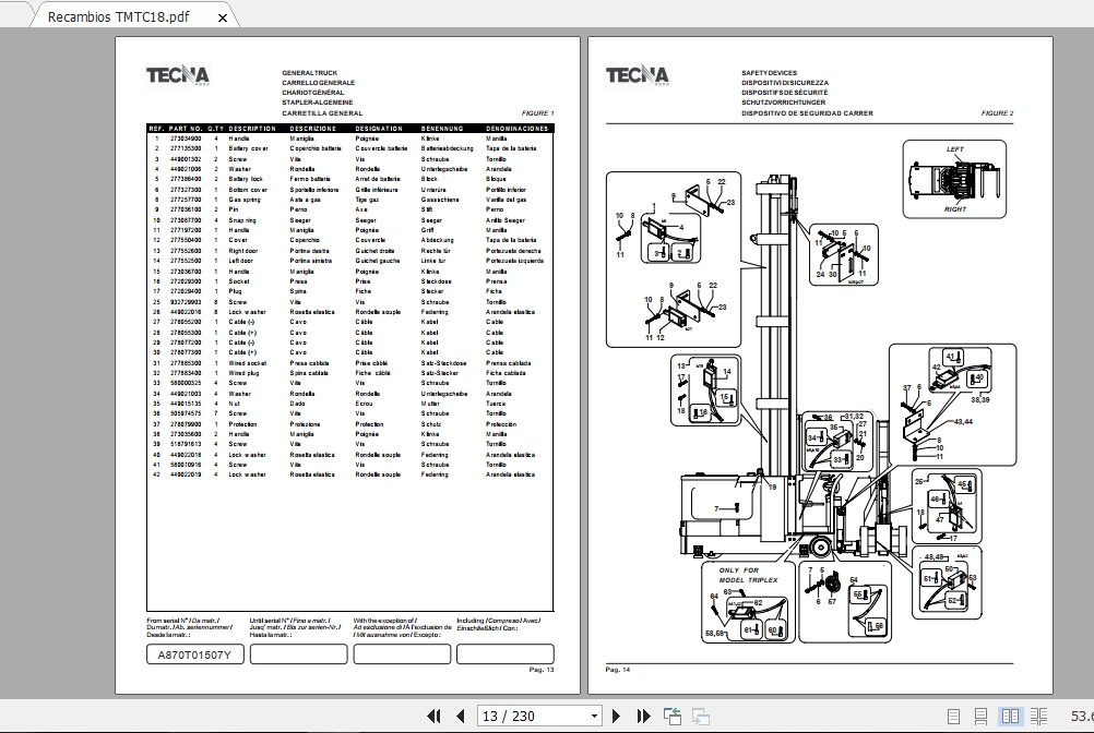 TECNA_YALE Recambios TMP,TMS_TMC_TMR_TMO Parts Catalogs