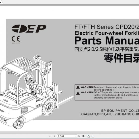 EP Electric Four-Wheel Forklift FT8 Series CPD30,35 Parts Manual