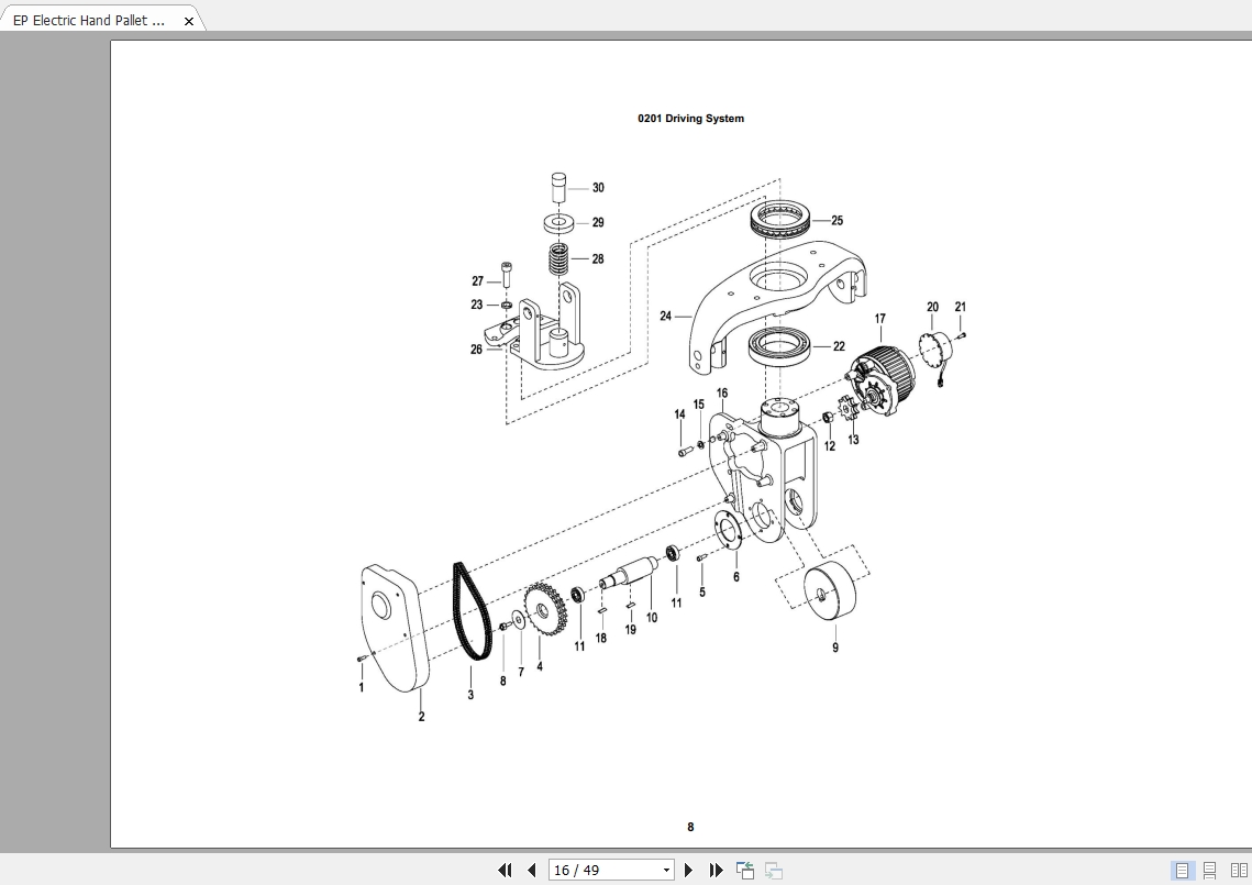 EP Electric Hand Pallet Truck EPT12-EZ Parts Manual