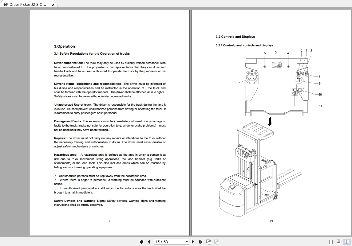 EP Order Picker J2-3 Operation Manual