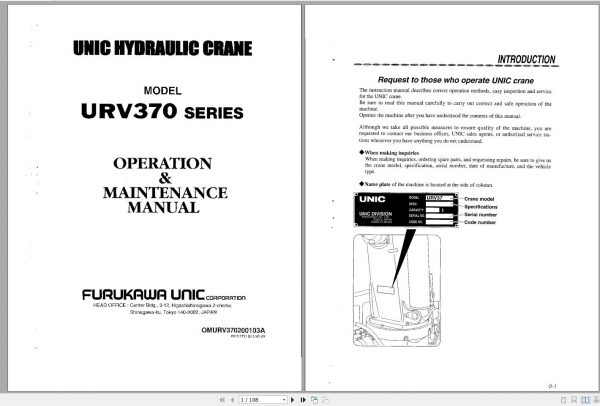 Furukawa UNIC Hydraulic Crane CD PDF Collection - Auto Repair Software ...