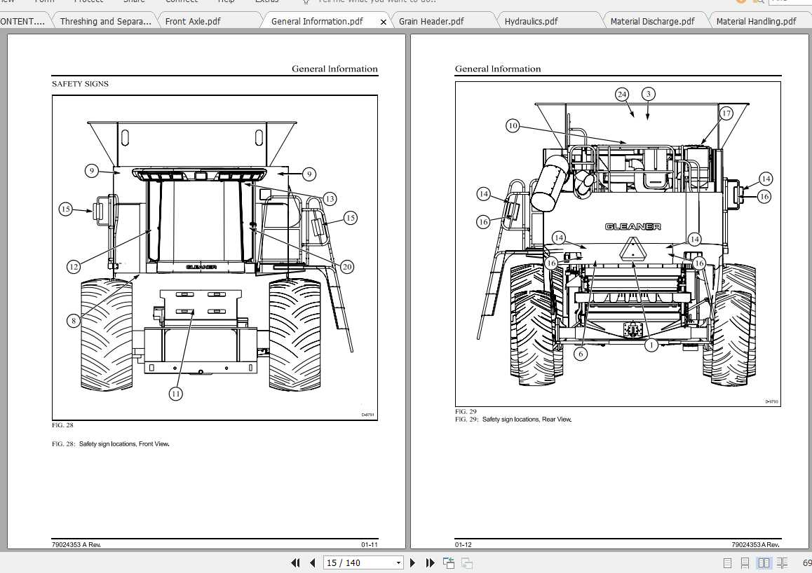Gleaner NA Harvesting A85 Combine Service Manual_79024353A