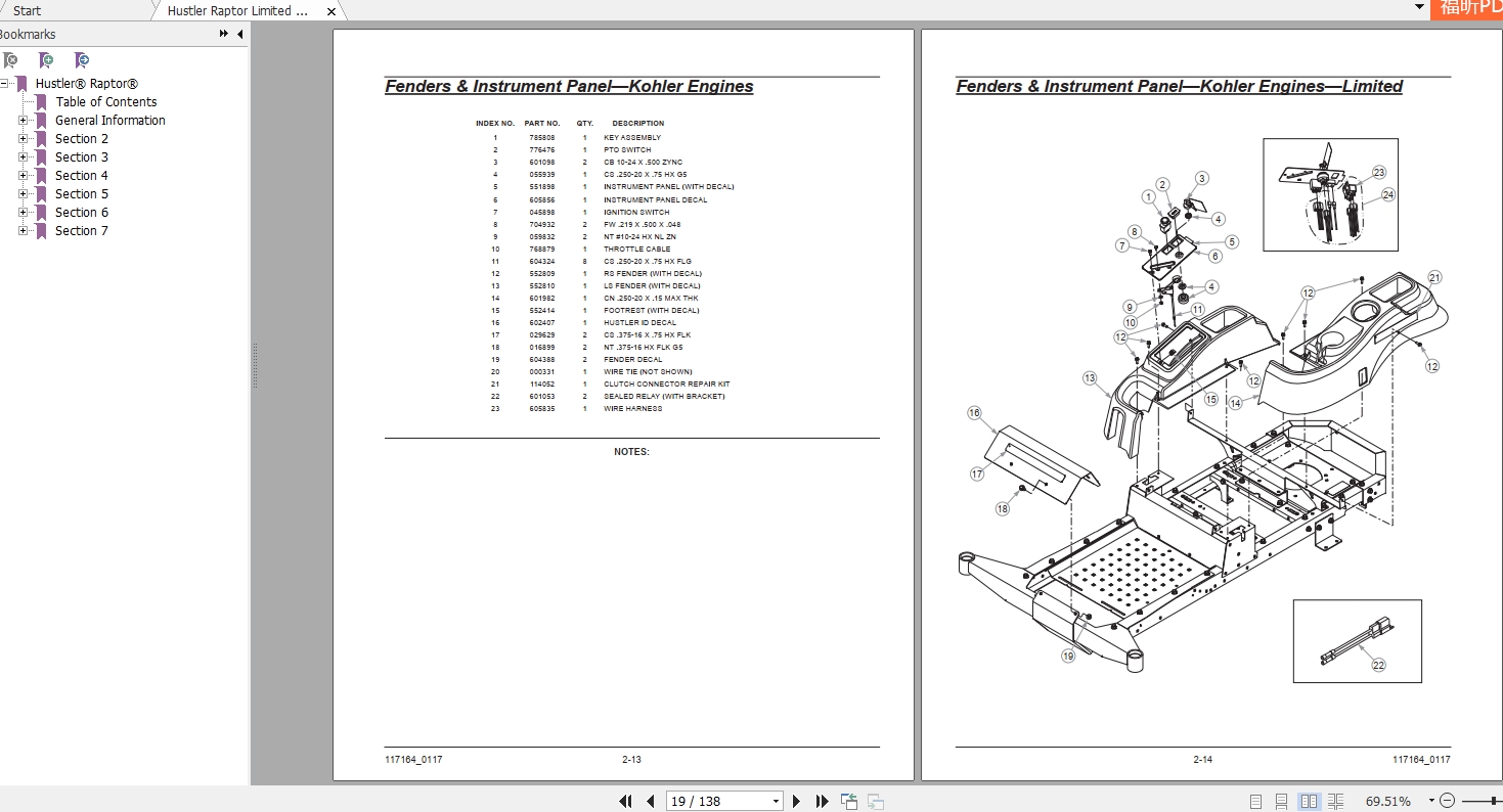 Hustler Raptor Limited Parts Manual_117164