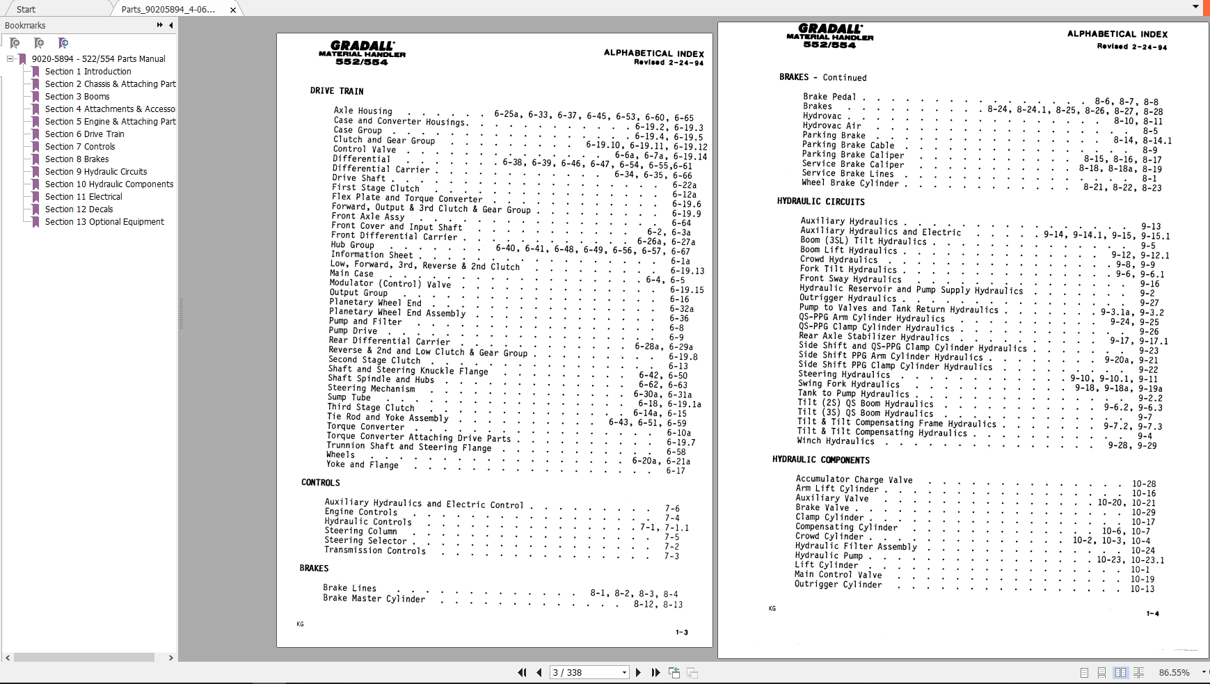 JLG-Gradall TeleHandler 552 554 Part Manual_90205894