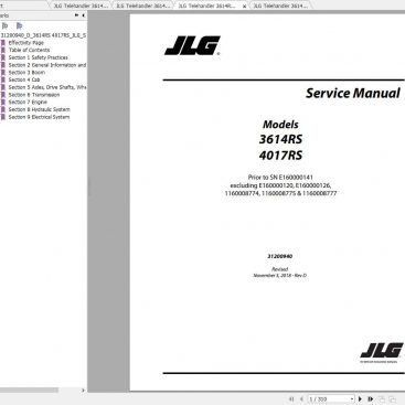 JLG Telehandler 3706PS,3707PS,4014PS,4017PS Operation, Service & Parts ...