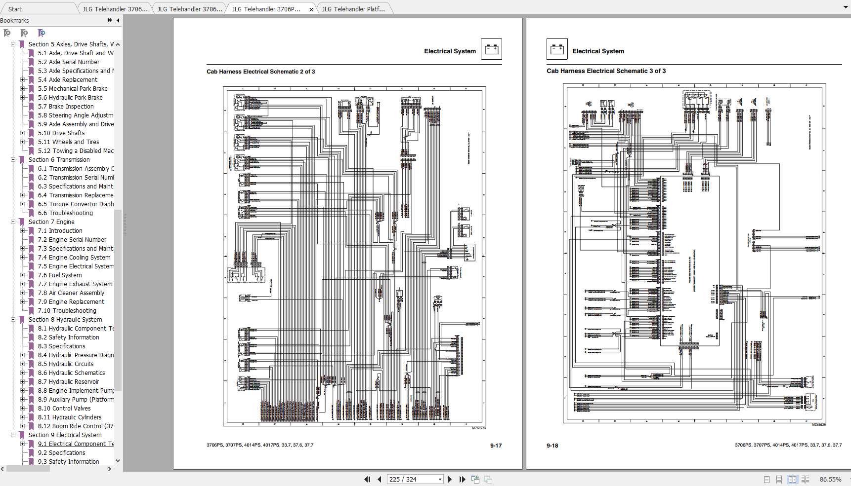 JLG Telehandler 3706PS,3707PS,4014PS,4017PS Operation, Service & Parts ...