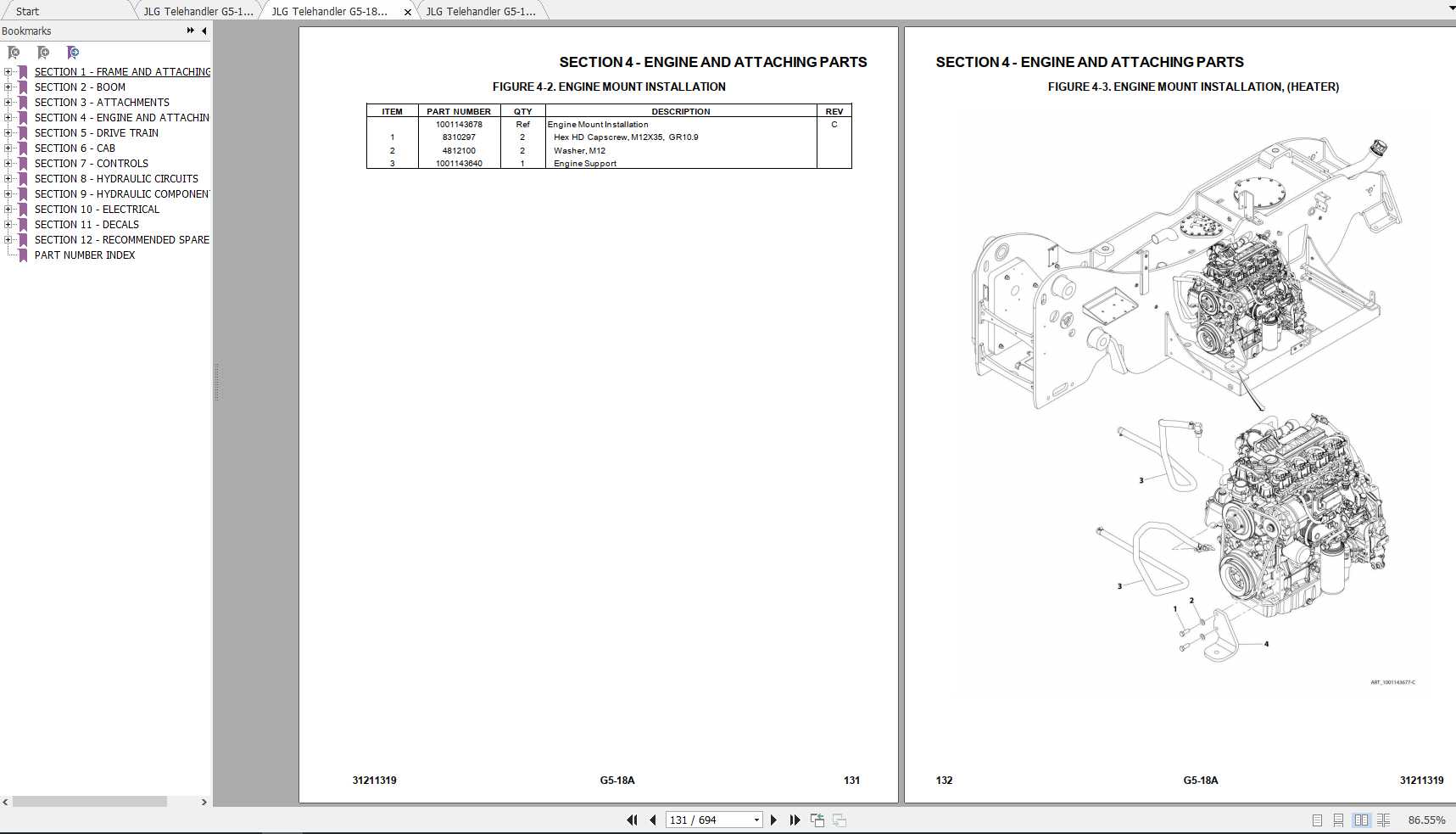 JLG Telehandler G5-18A Operation, Service & Parts Manuals