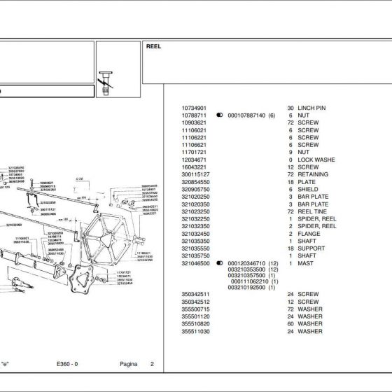 Laverda Header E390 Parts Catalog