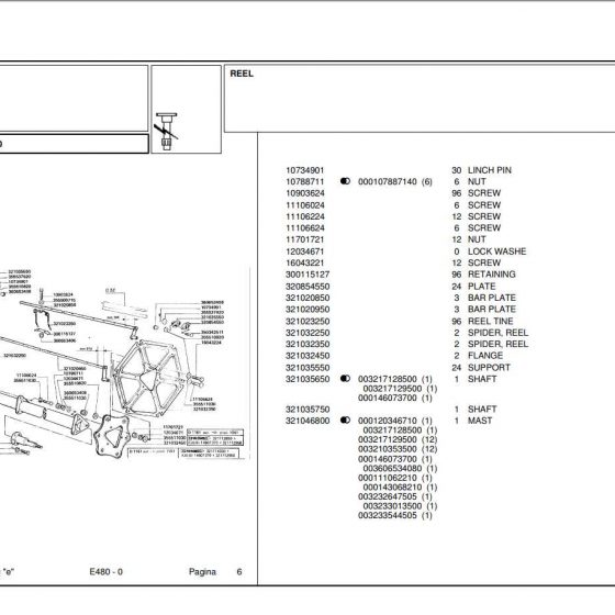 Laverda Header E540 Parts Catalog