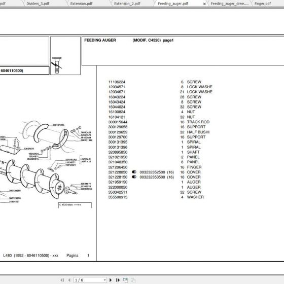 Laverda Header L540 Parts Catalog