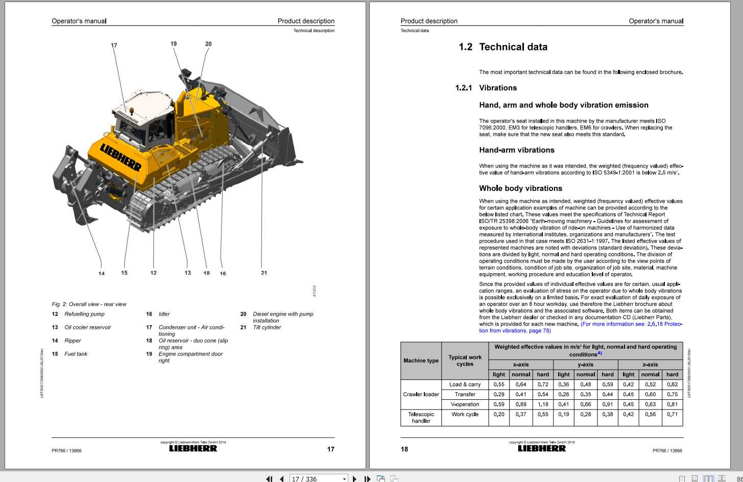 Liebherr Crawler Dozer Series 6 PR766_1421_13666_US Operator's Manual