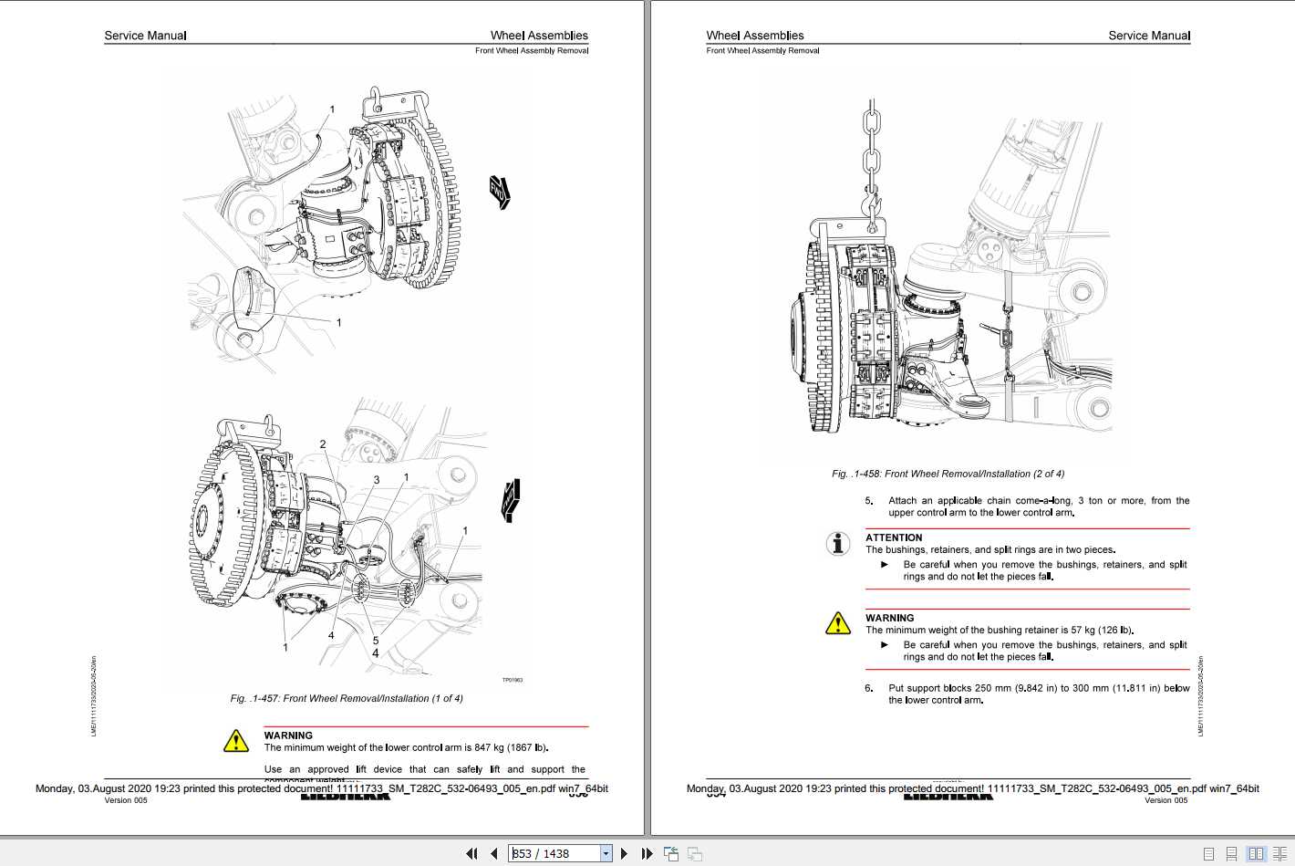 Liebherr Mining Truck T282C 532-06493 Service Manual