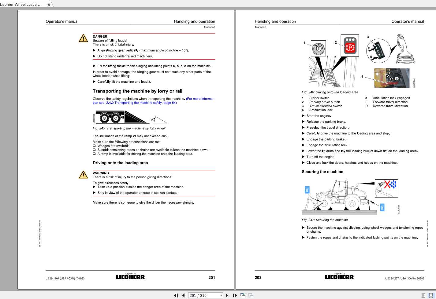 Liebherr Wheel Loader L528-1267(USA-CAN) S.N-34983 Operators Manual