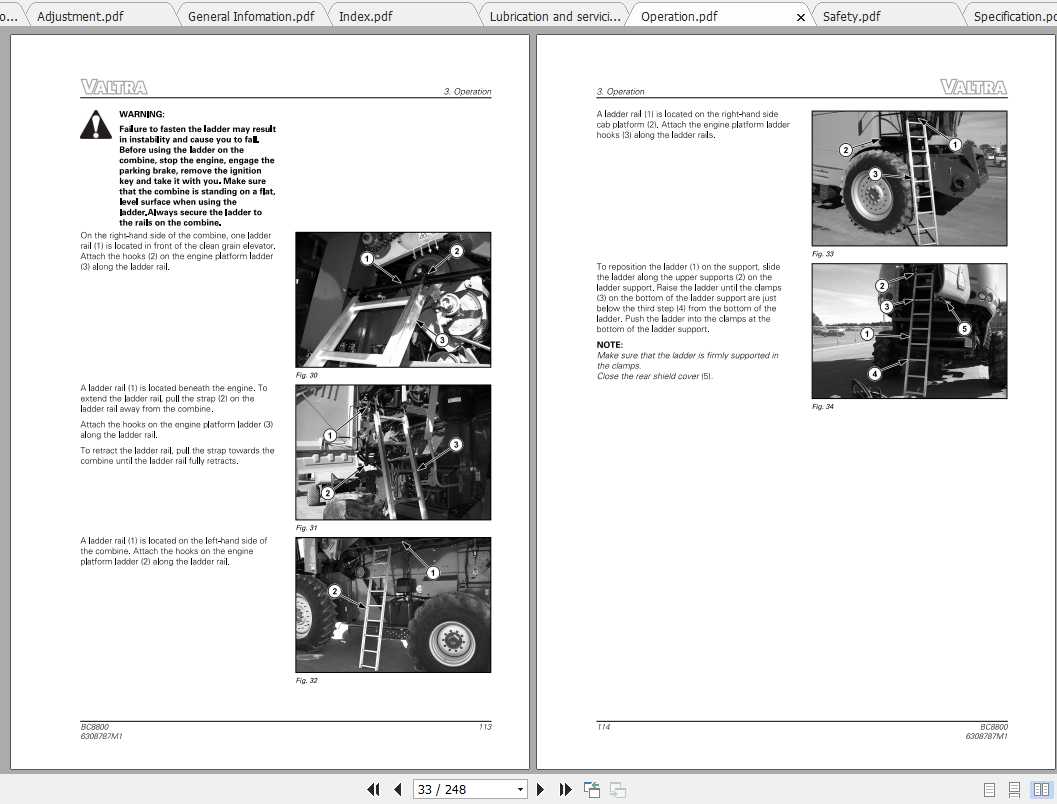 Valtra SA Harvesting BC800 Combine Operator's Manual