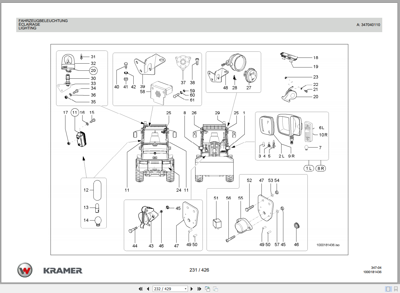 Wacker Neuson Kramer Wheel Loader 1150 Spare Parts Manual_100018445
