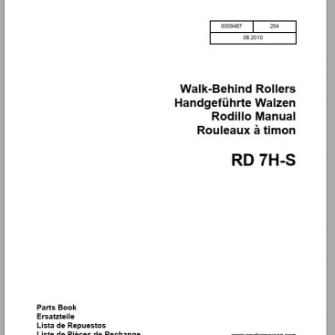 Wacker Neuson Walk-Behind Rollers RD 7H-ES Parts Manual_405885803
