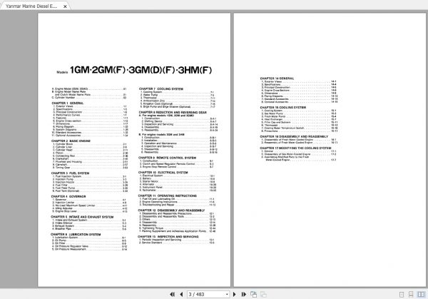Yanmar Marine Diesel Engine 1GM-3HM Service Manual
