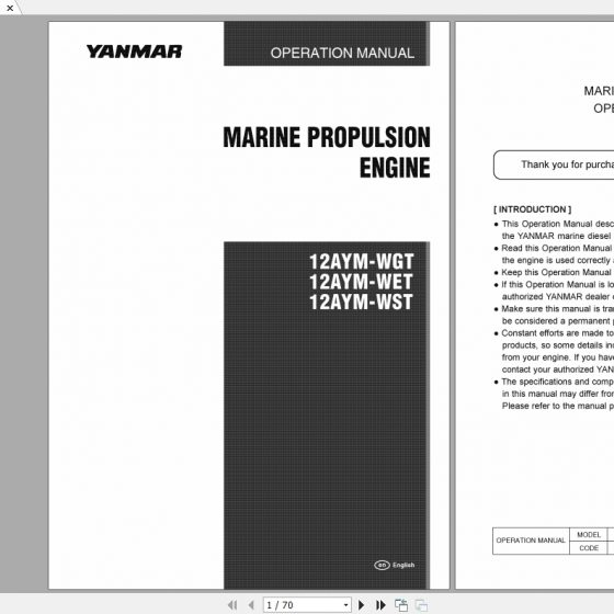 Yanmar Marine Sail-Drive SD20, SD50-4T Operation Manual