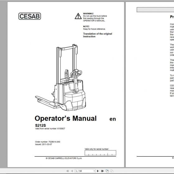 CESAB Powered Stacker Trucks S212L S214L Quality Parts