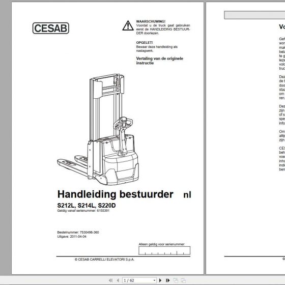 CESAB Powered Stacker Trucks S220D Quality Parts - Auto Repair Software ...
