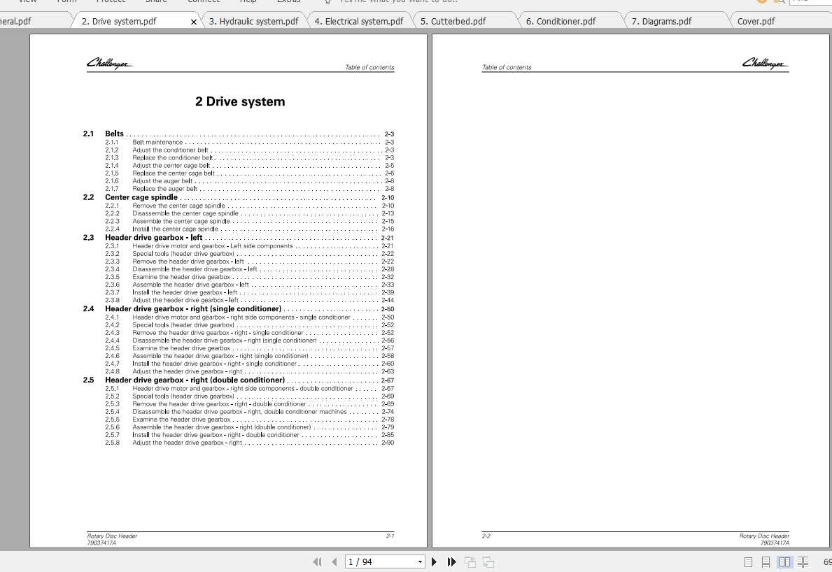 Challenger NA 9316S 9316D Rotary Disc Header Service Manual
