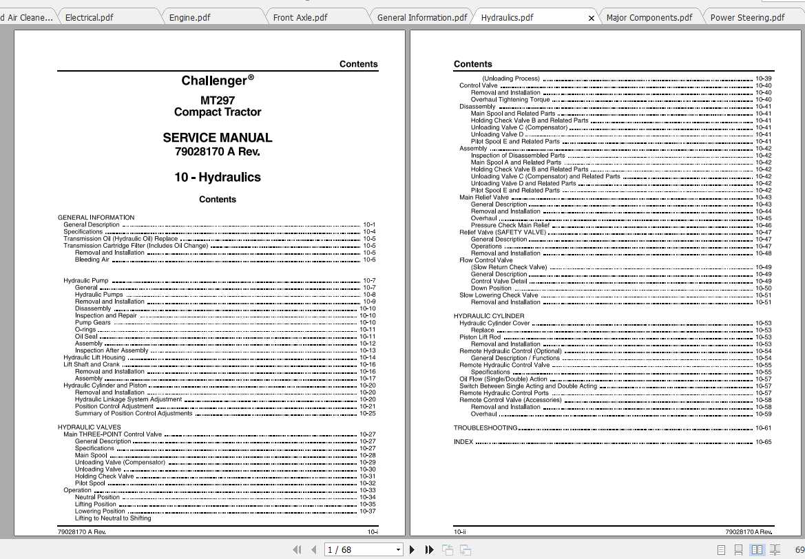Challenger NA Compact Tractor MT297 Service Manual_79028170A