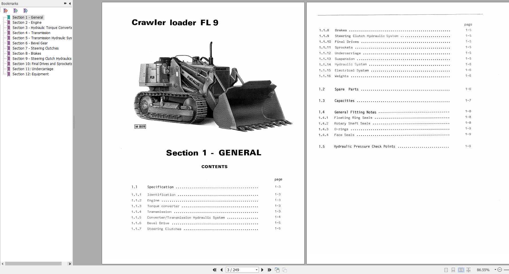 Fiat Allis FL9 Crawler Loader Service Manuals