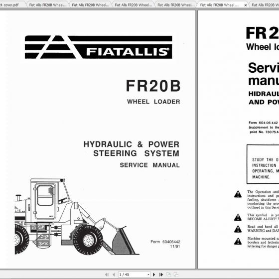 Fiat Allis FR20 Wheel Loader Service Manuals