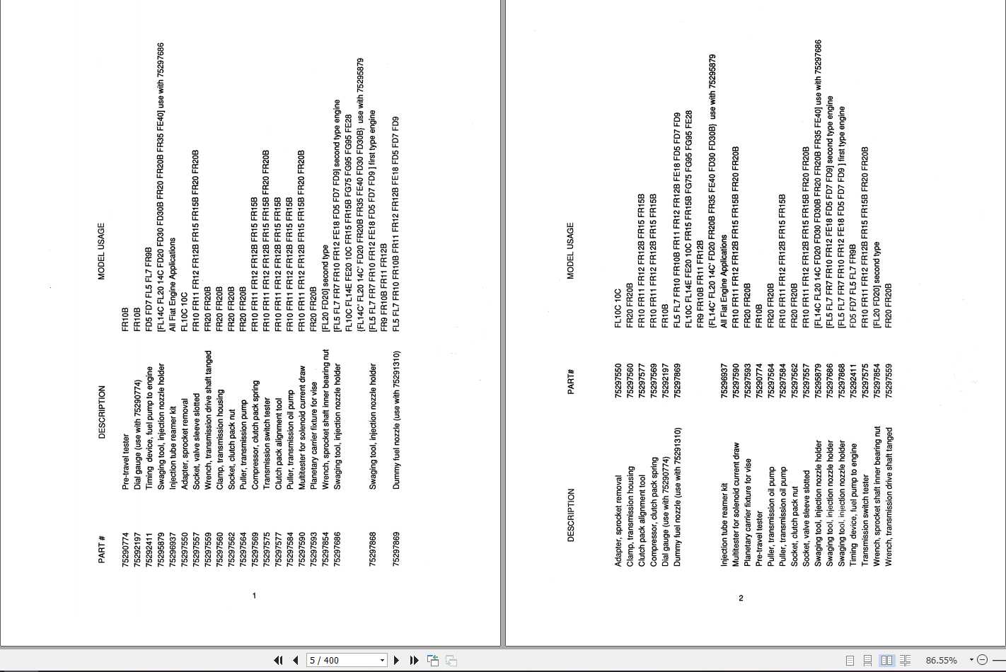Fiat Allis Tool Manual Supplement_73128466