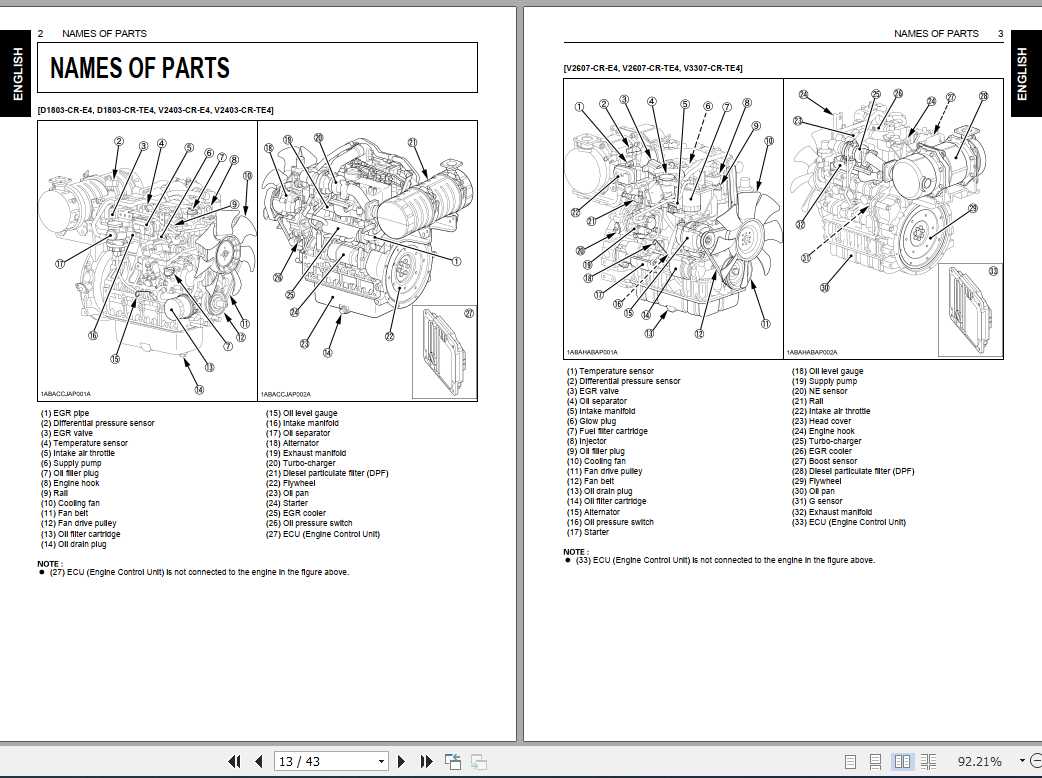 Kubota V3300 Parts Diagram Hyundai Kubota V2403-v3800 Engine