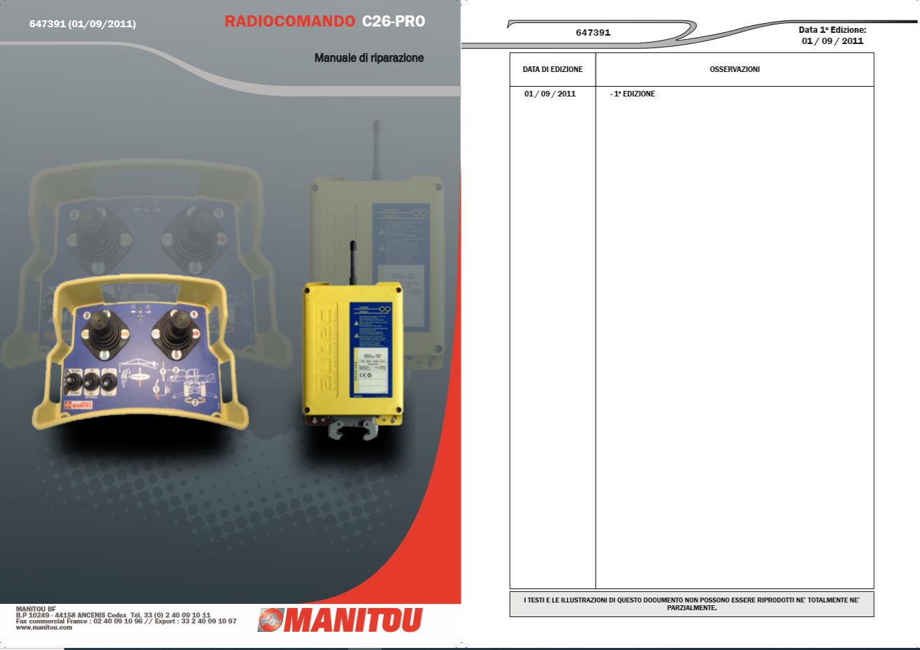Manitou Radio Control C26-Pro (01/09/2011) Repair Manual_647391FR