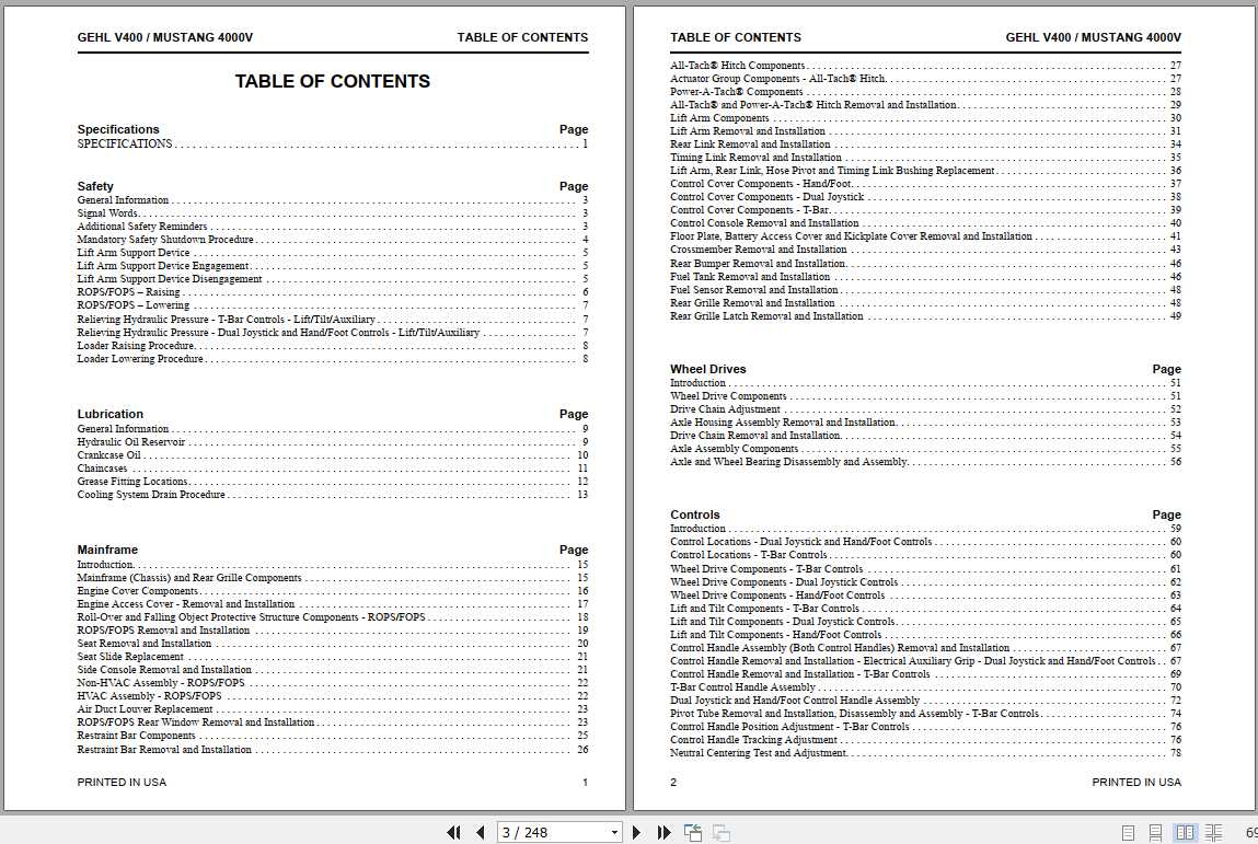 Mustang Skid Steer Loader 4000V_V400 Service Manual_50950064