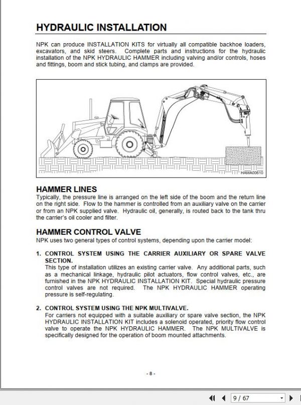NPK Hydraulic Hammer GH3-2 Operator's Manual