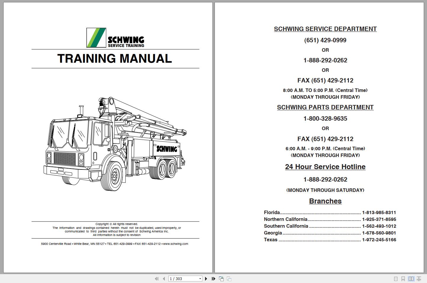 Schwing Spare Part Manual & Operator Manual PDF
