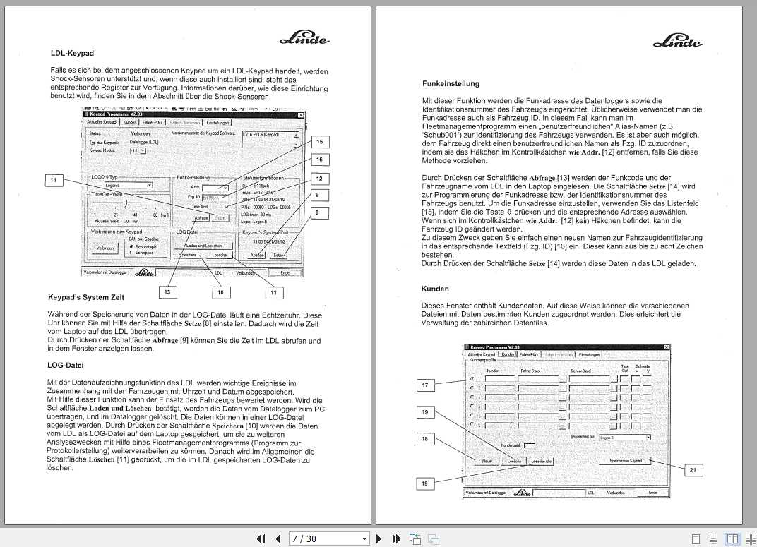 Linde Keypad Programmer Software Keyboard Operator Manual_DE