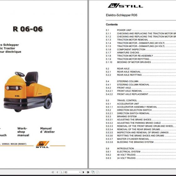 Still Electric Tractor CXT Workshop Manual
